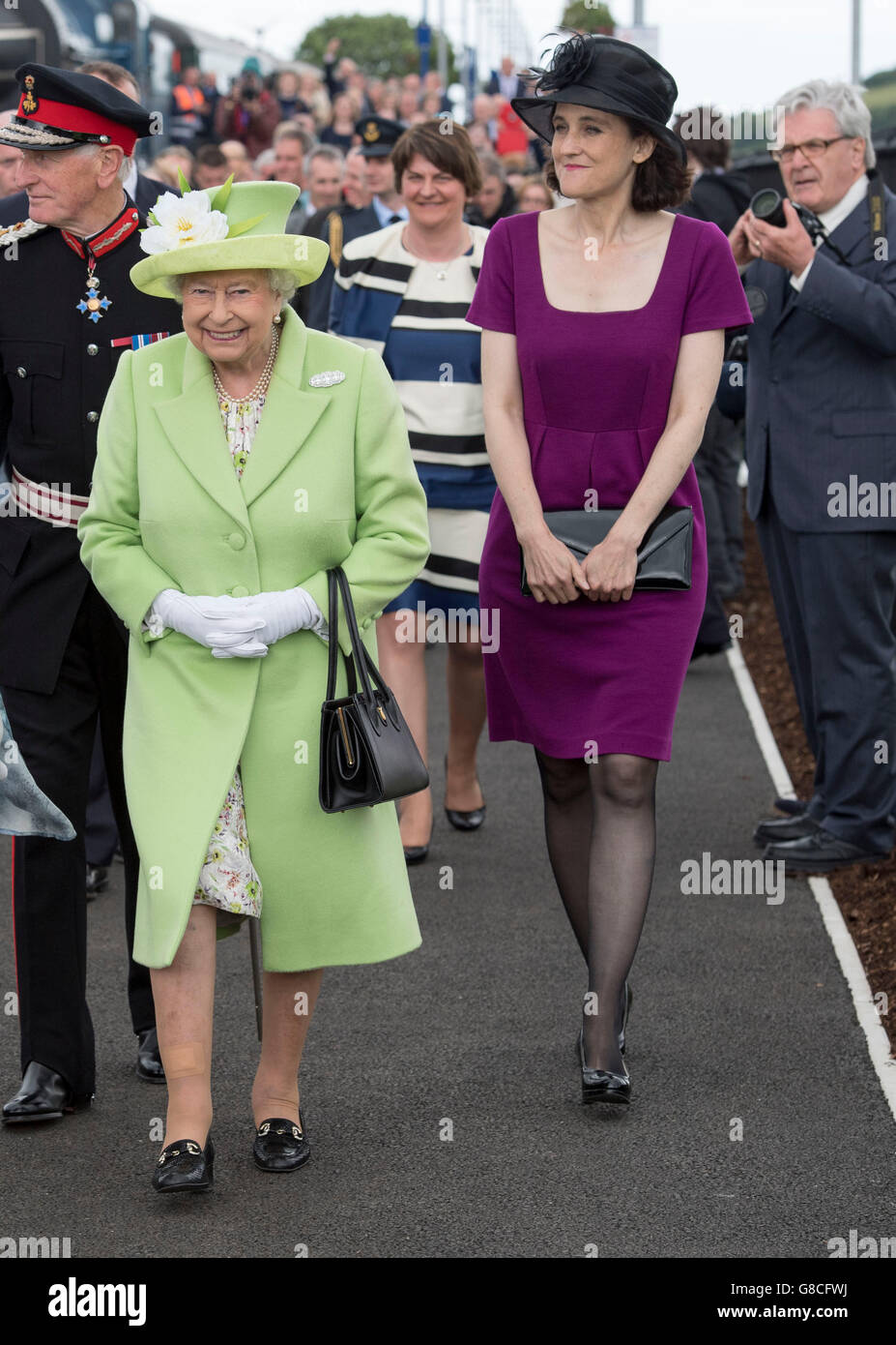 Queen Elizabeth II with Northern Ireland Secretary Theresa Villiers ...