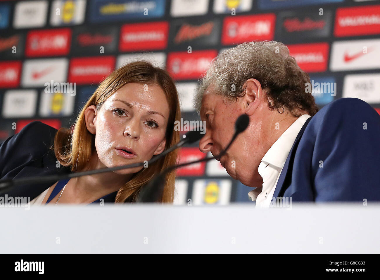 England Director of Communications Amanda Docherty (left) and manager ...