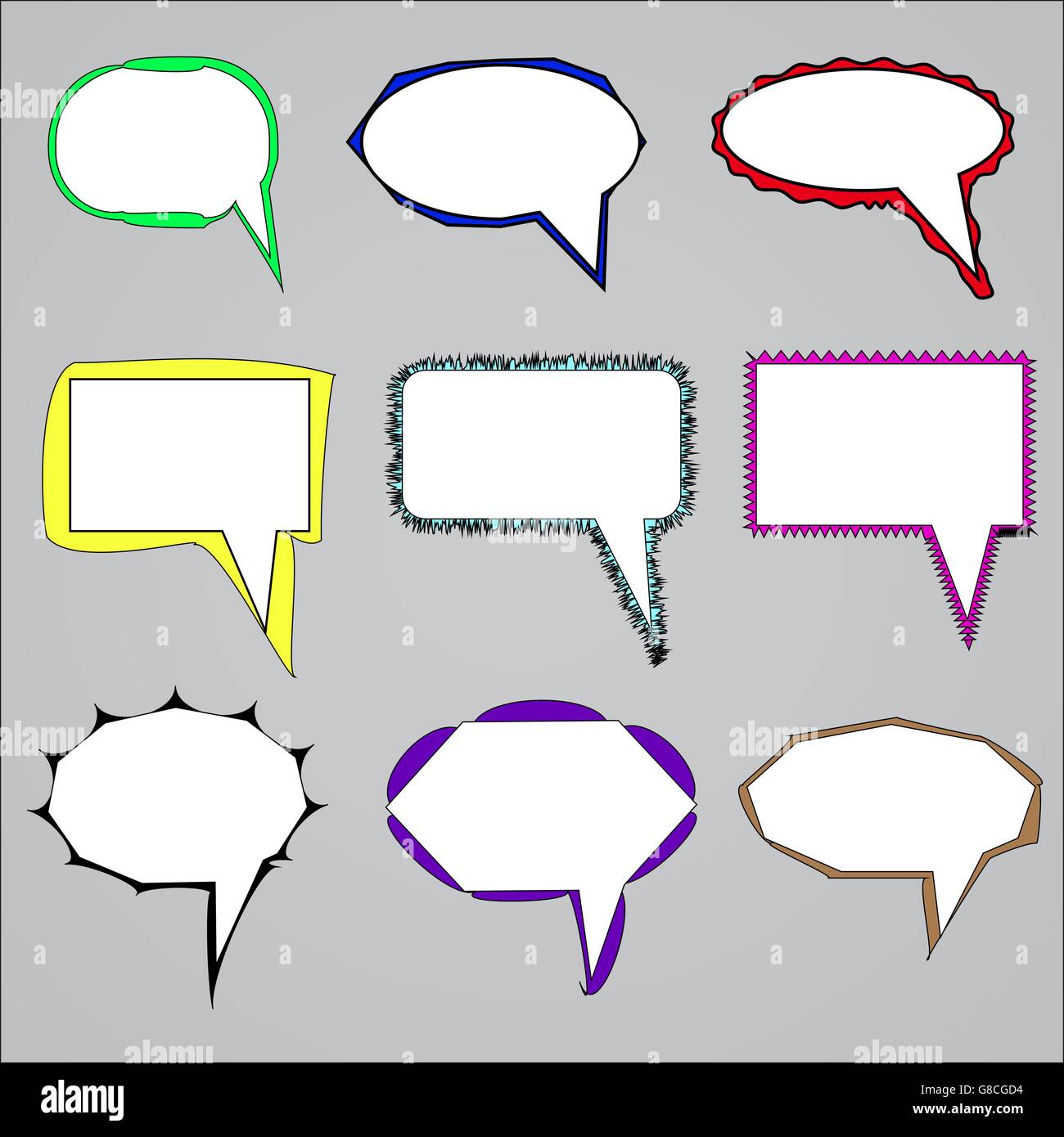 Vector of speech and think bubbles Stock Vector Image & Art - Alamy