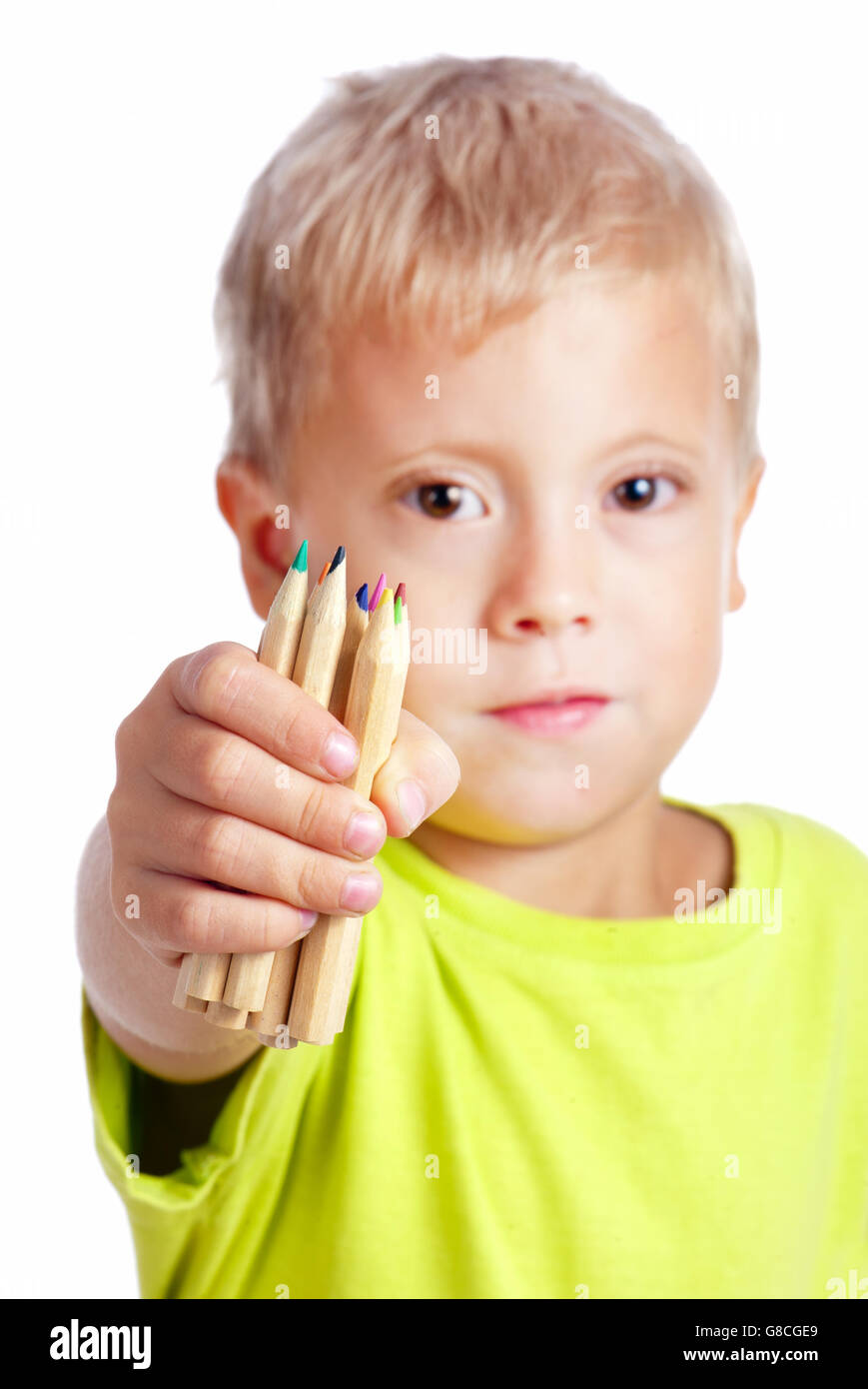 Boy elementary crayon hi-res stock photography and images - Alamy