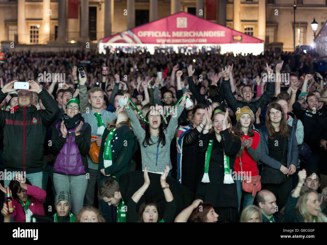 New Zealand rugby fans celebrate their team beating Australia, at the ...