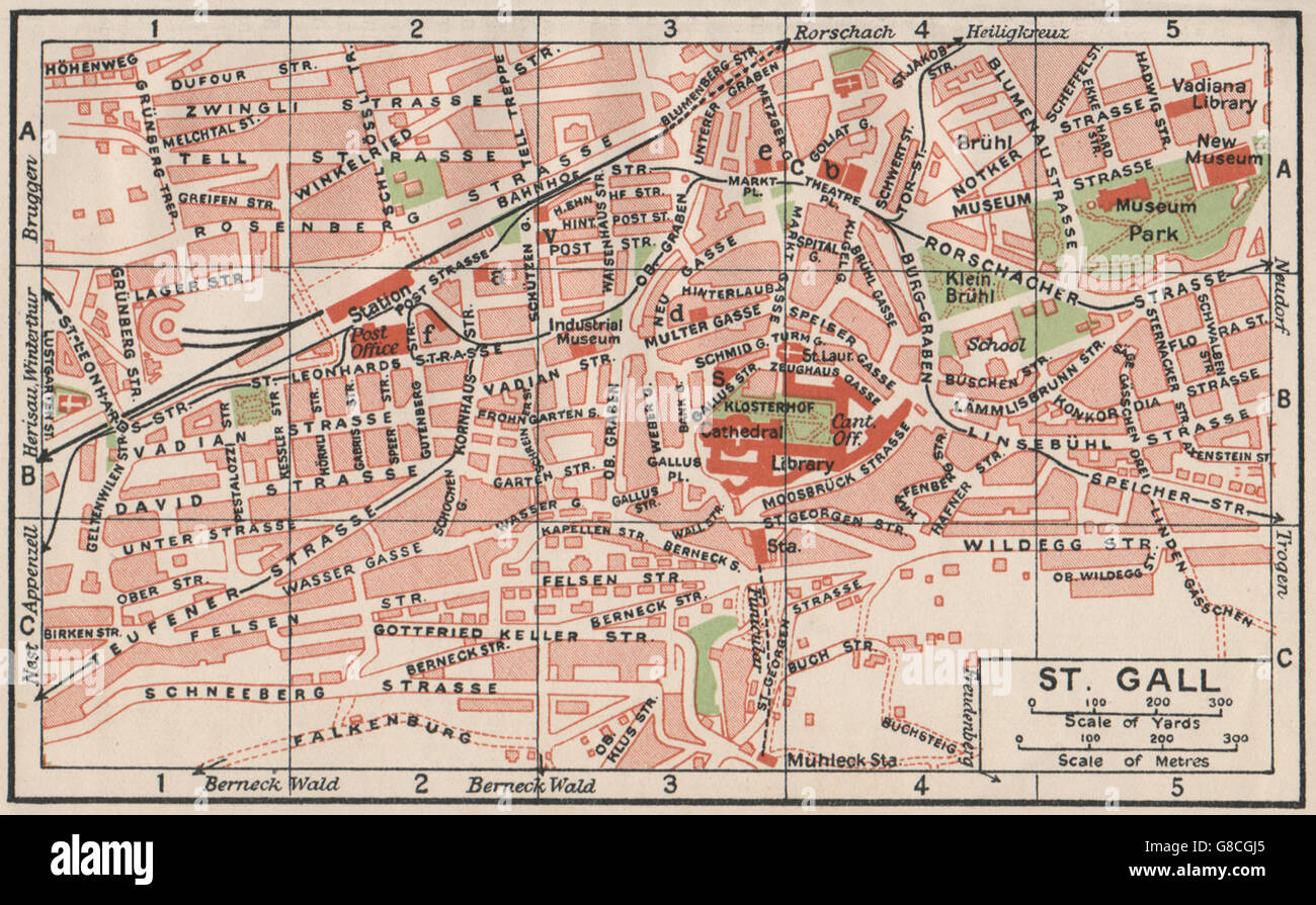 St gallen city map hi-res stock photography and images - Alamy