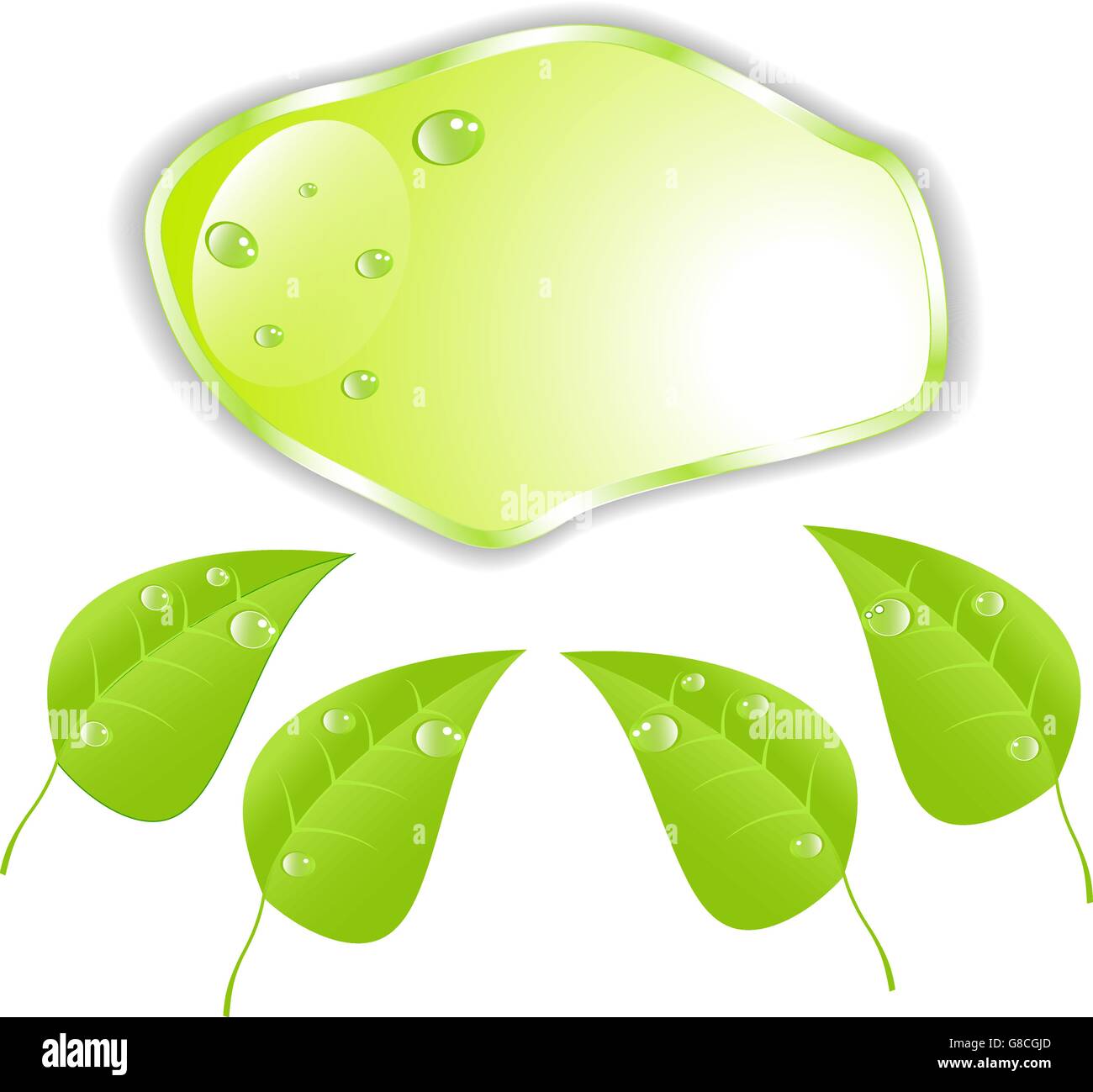 Green leaf with space for text. Vector Stock Vector Image & Art - Alamy