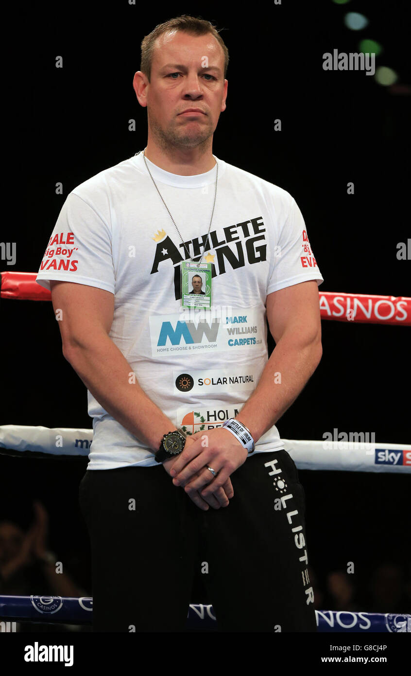Dale Evans' trainer Gary Lockett at the Barclaycard Arena, Birmingham ...