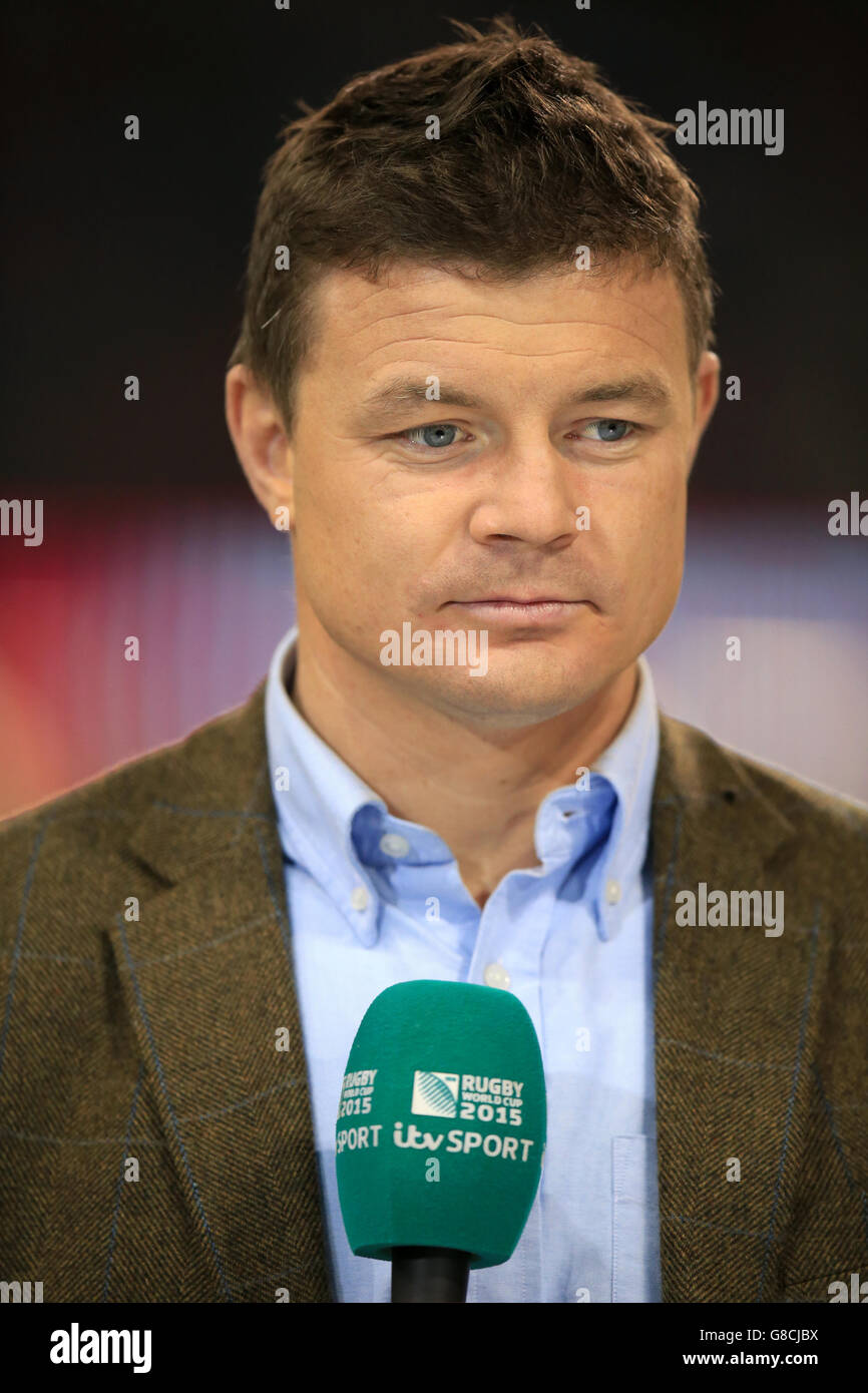 ITV Sport presenter during the Rugby World Cup match at the Millennium ...