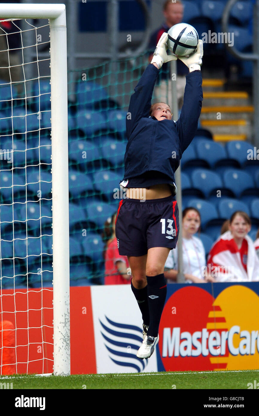 England goalkeeper rachel brown warms up hi-res stock photography and ...