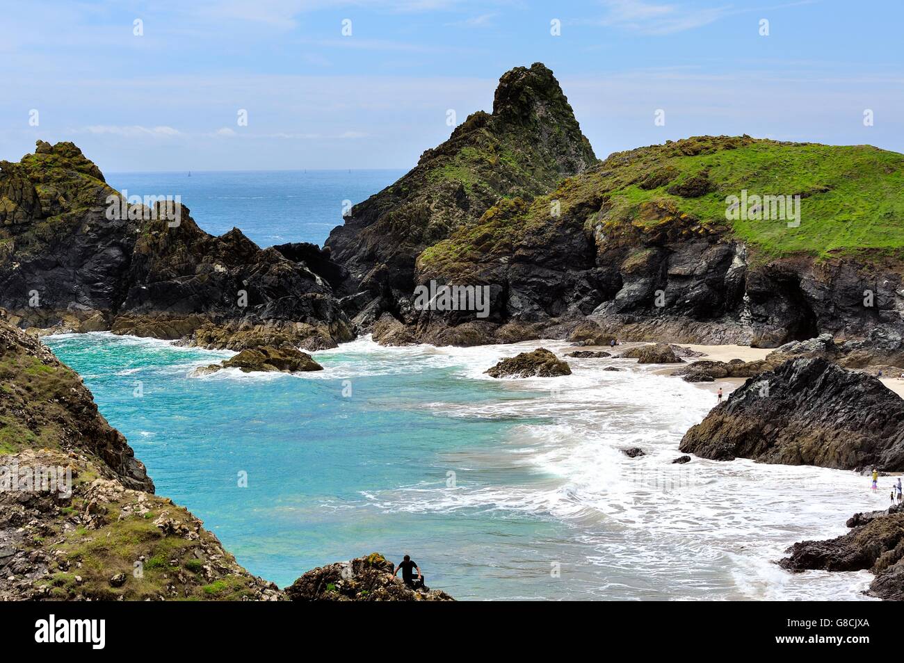 Kynance Cove on the Lizard Peninsula Cornwall England UK Stock Photo ...