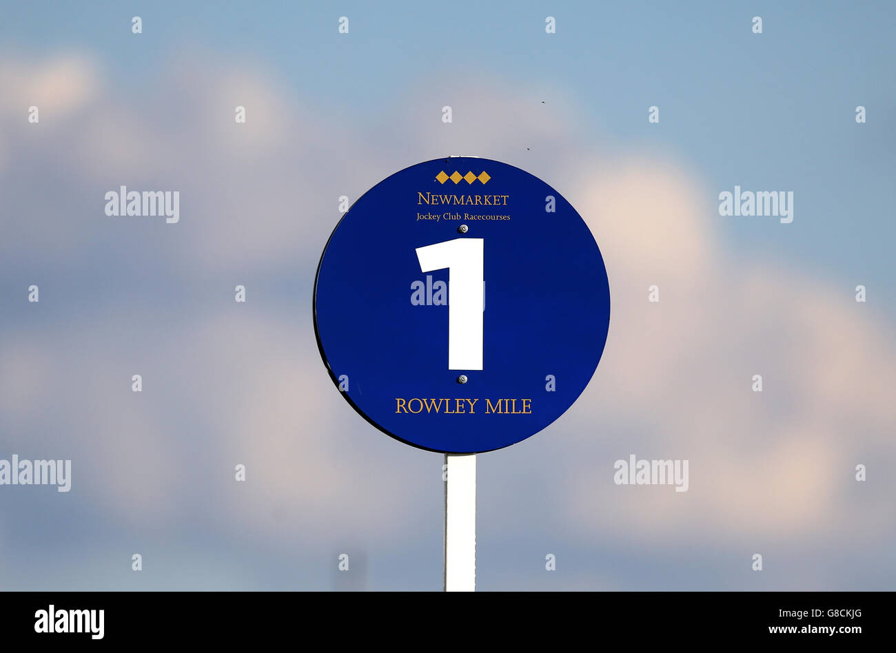 A general view of the one furlong marker at Newmarket Racecourse. PRESS ...