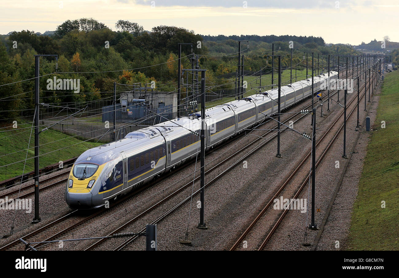 New Eurostar train tests Stock Photo - Alamy