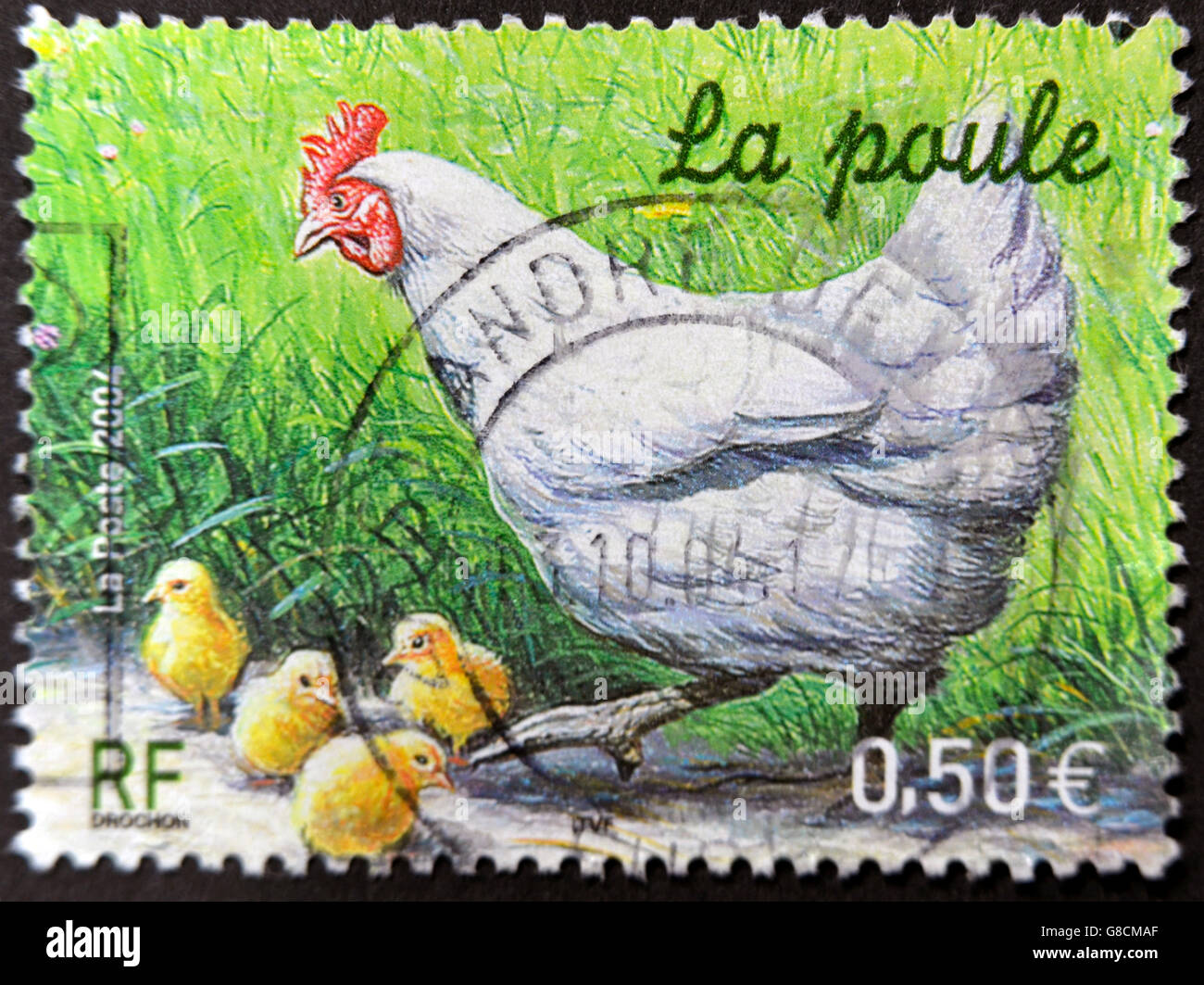 FRANCE - CIRCA 2004: A stamp printed in France shows the chicken, circa ...