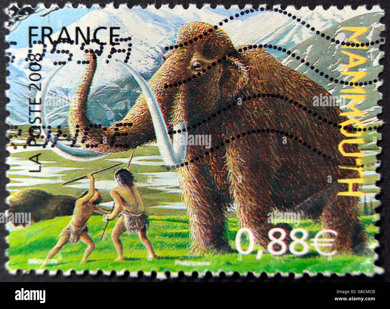 FRANCE - CIRCA 2008: A stamp printed in France shows a mammoth, circa ...