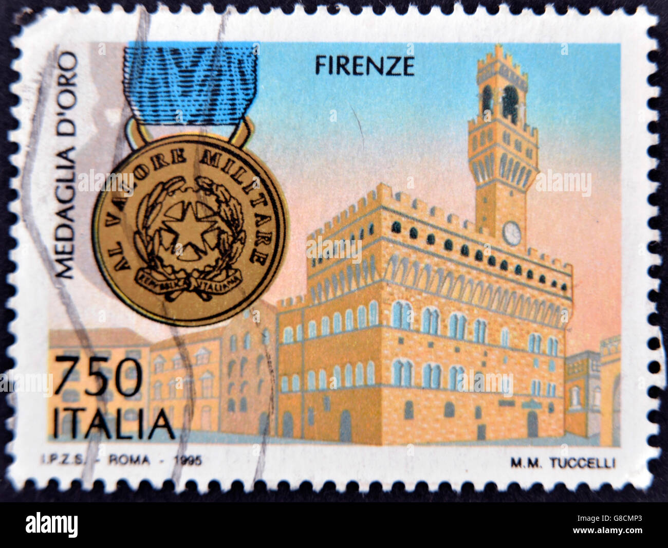 ITALY - CIRCA 1995: A stamp printed in Italy dedicated to Florence ...