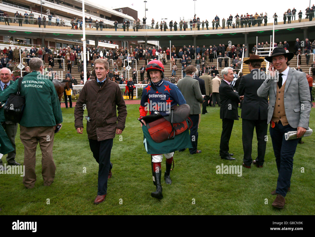 Jockey sam twiston davies in the parade ring the novices chase hi-res ...