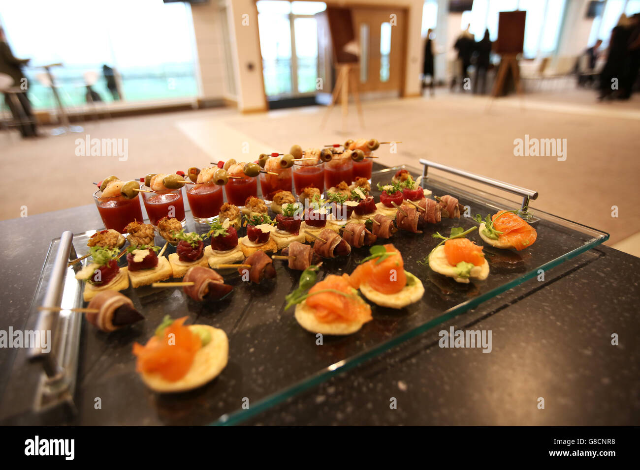Food in hospitality at cheltenham racecourse hi-res stock photography ...