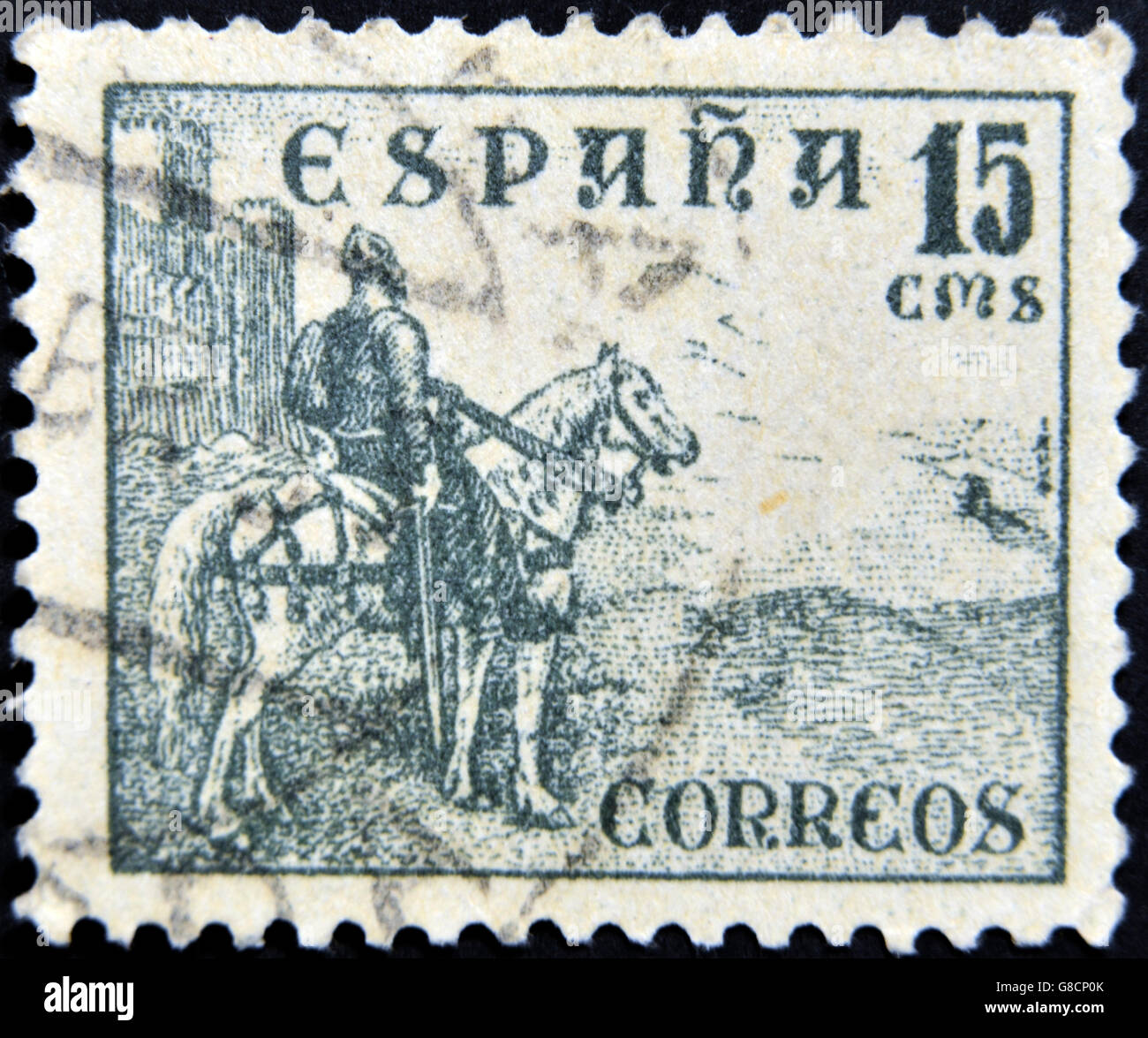 SPAIN - CIRCA 1939: A stamp printed in the Spain, shows a national hero ...