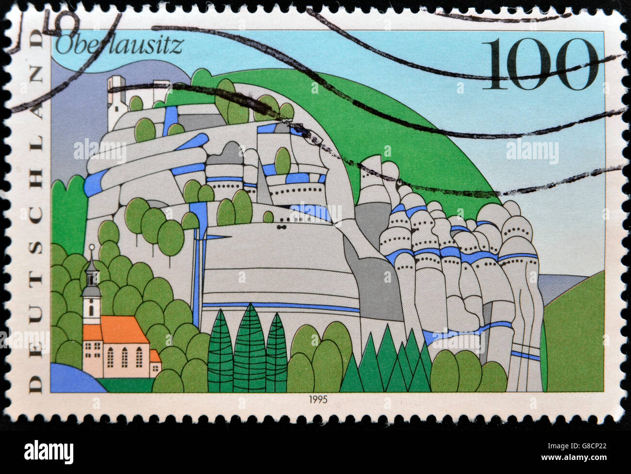 GERMANY - CIRCA 1995: A stamp printed in Germany shows Oberlausitz ...