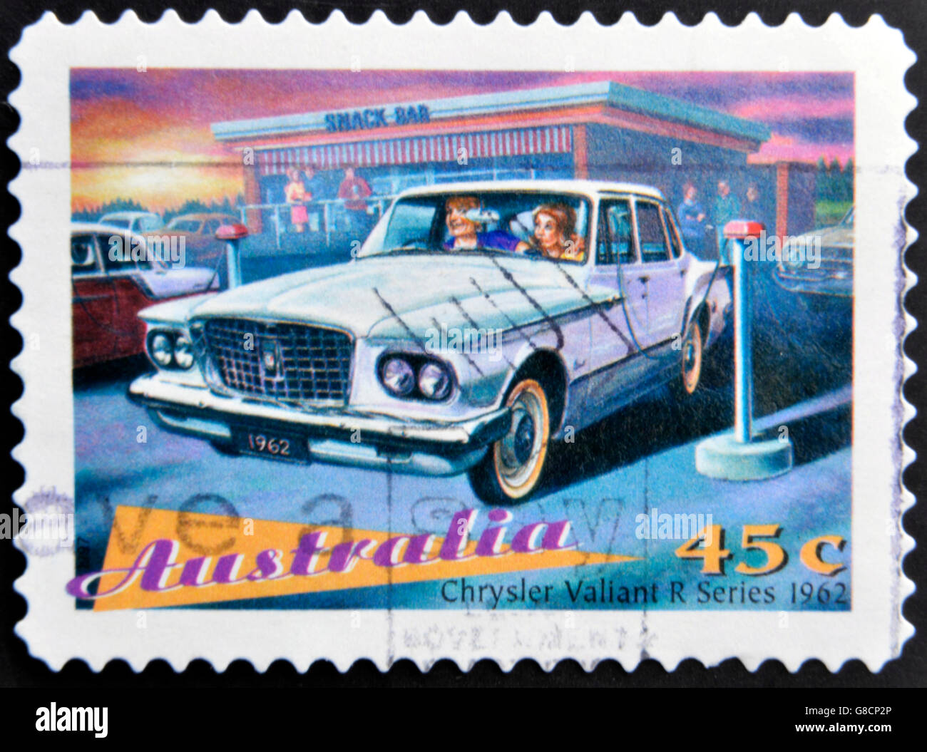 AUSTRALIA - CIRCA 1997: stamp printed in Australia shows Classic Cars ...
