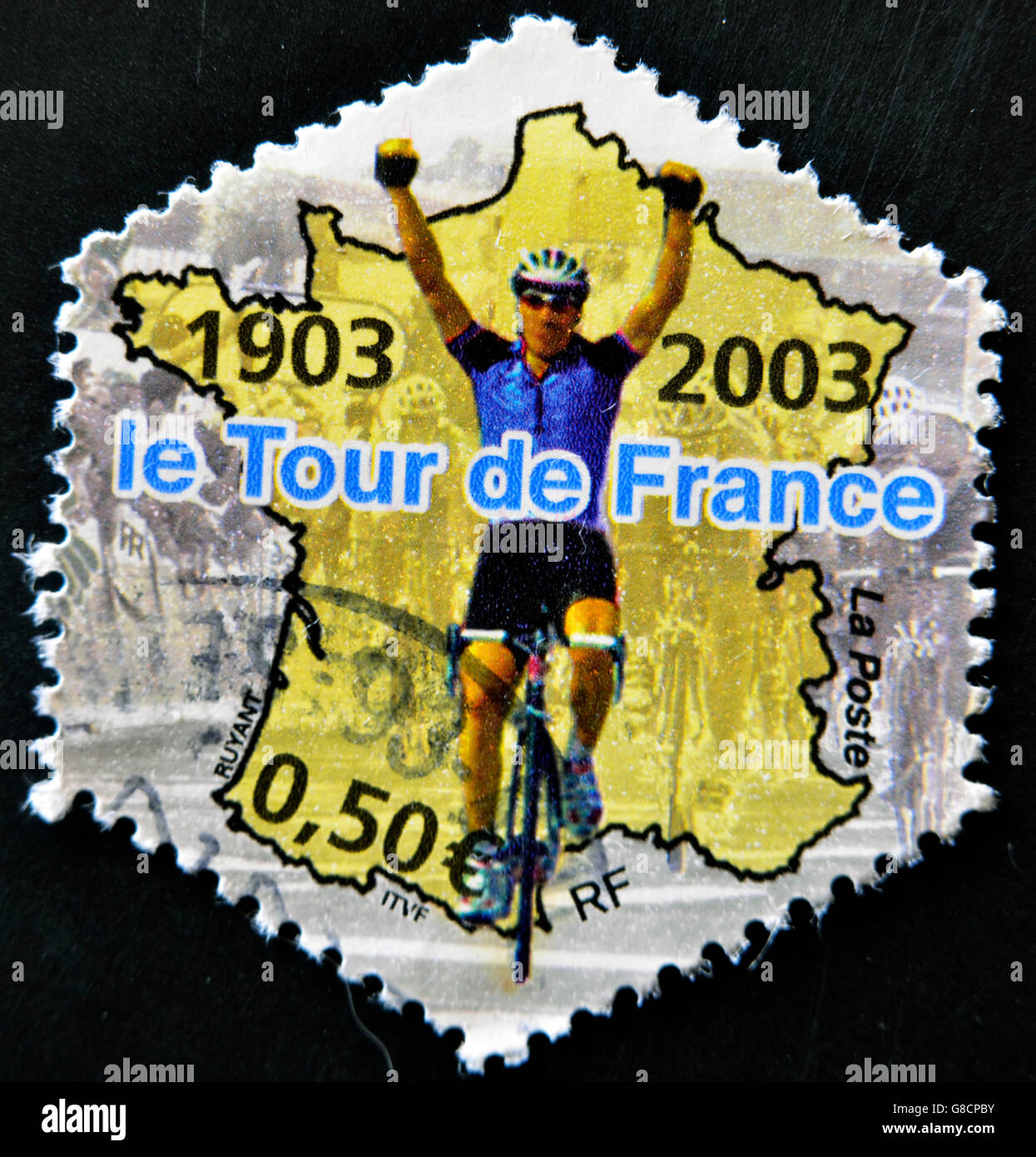 FRANCE - CIRCA 2003: A stamp printed in France dedicated to the Tour of ...