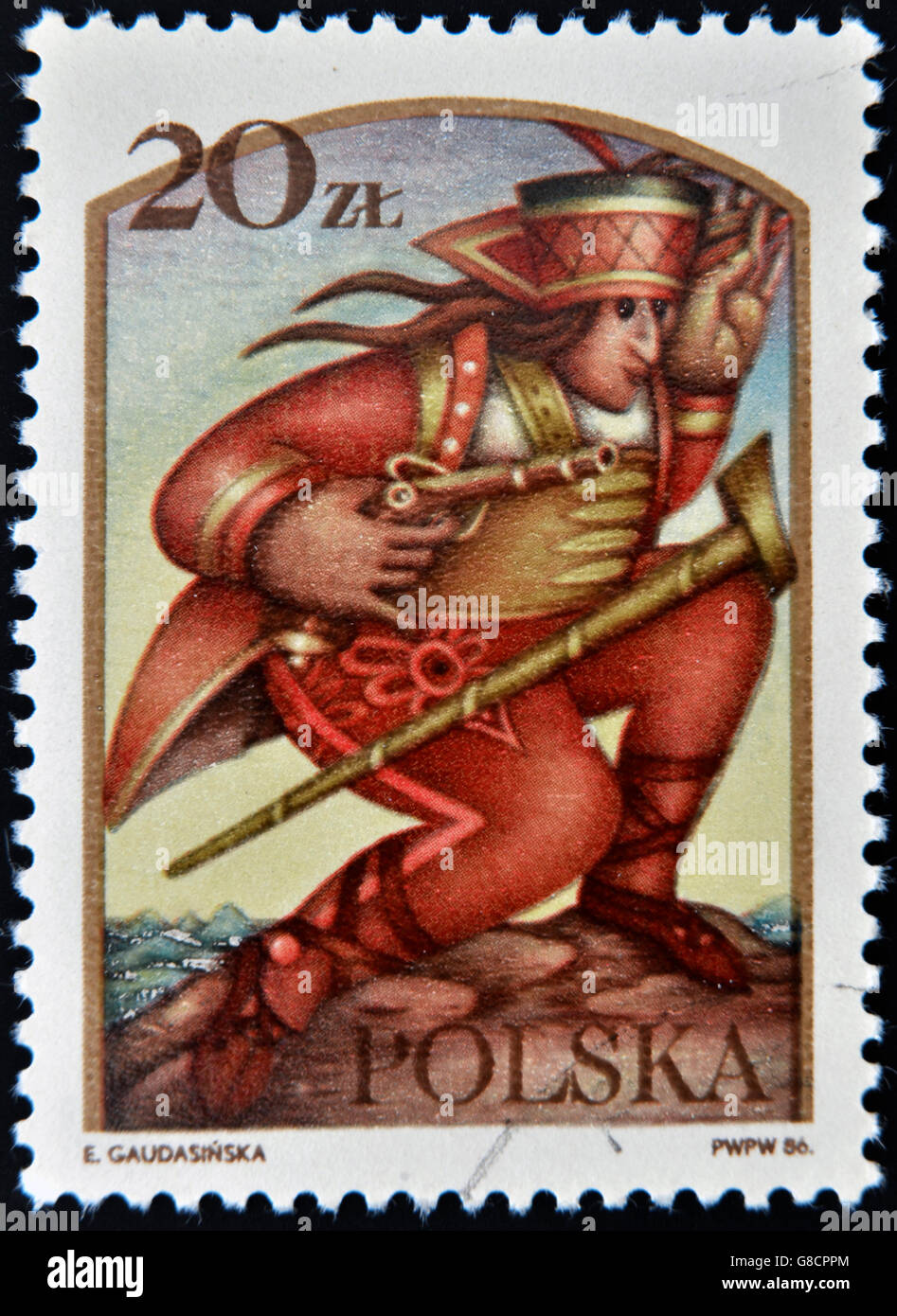 POLAND - CIRCA 1986: A stamp printed in Poland dedicated to Polish ...