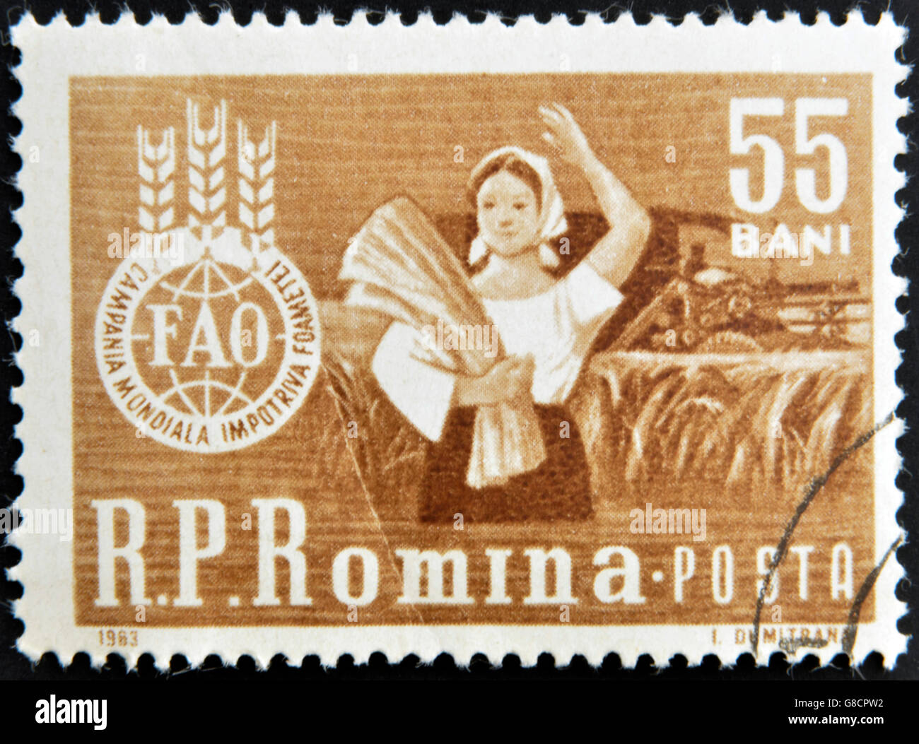 ROMANIA - CIRCA 1963: A stamp printed in Romania shows agricultural ...