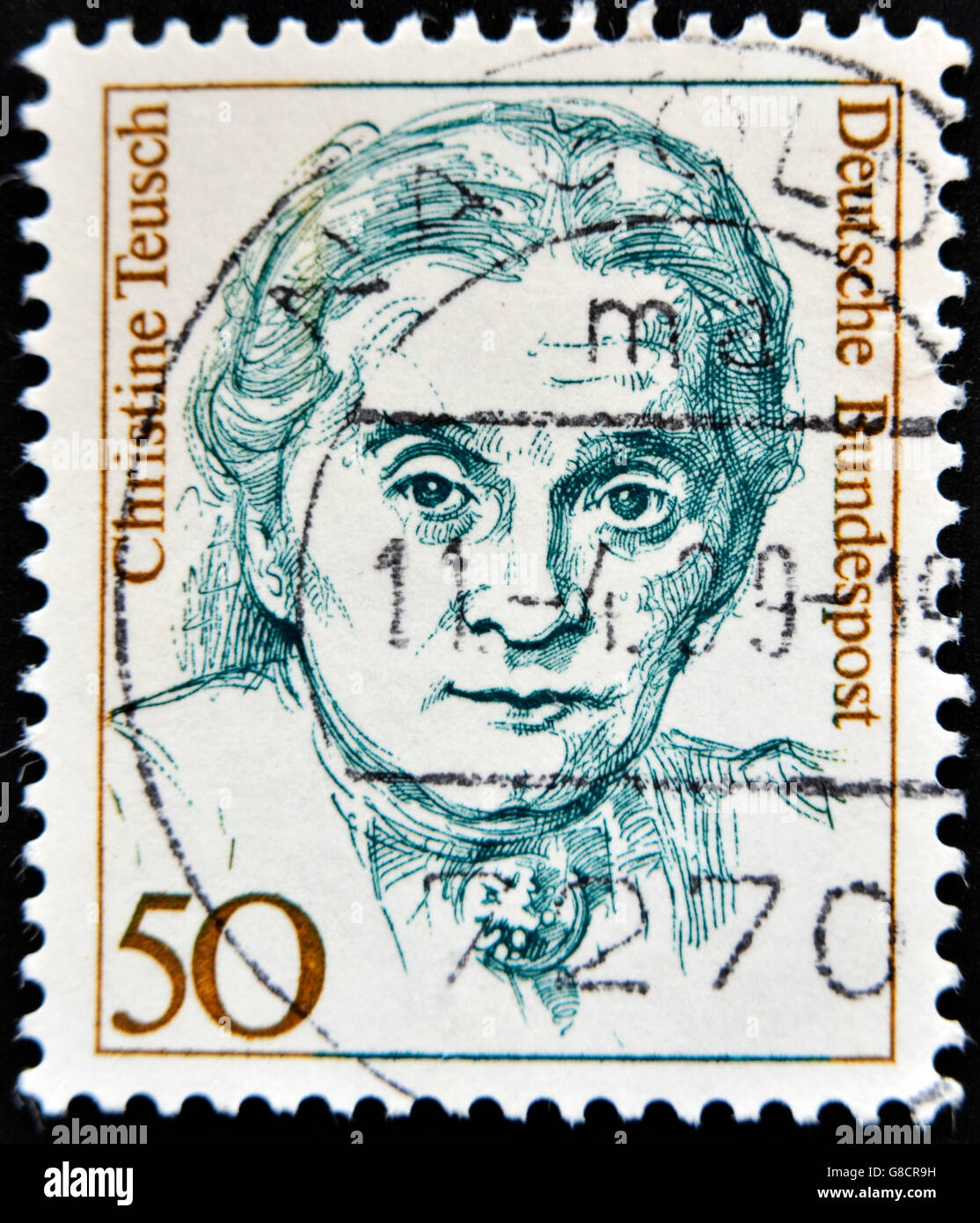 GERMANY - CIRCA 1986: a stamp printed in Germany shows Christine Teusch ...