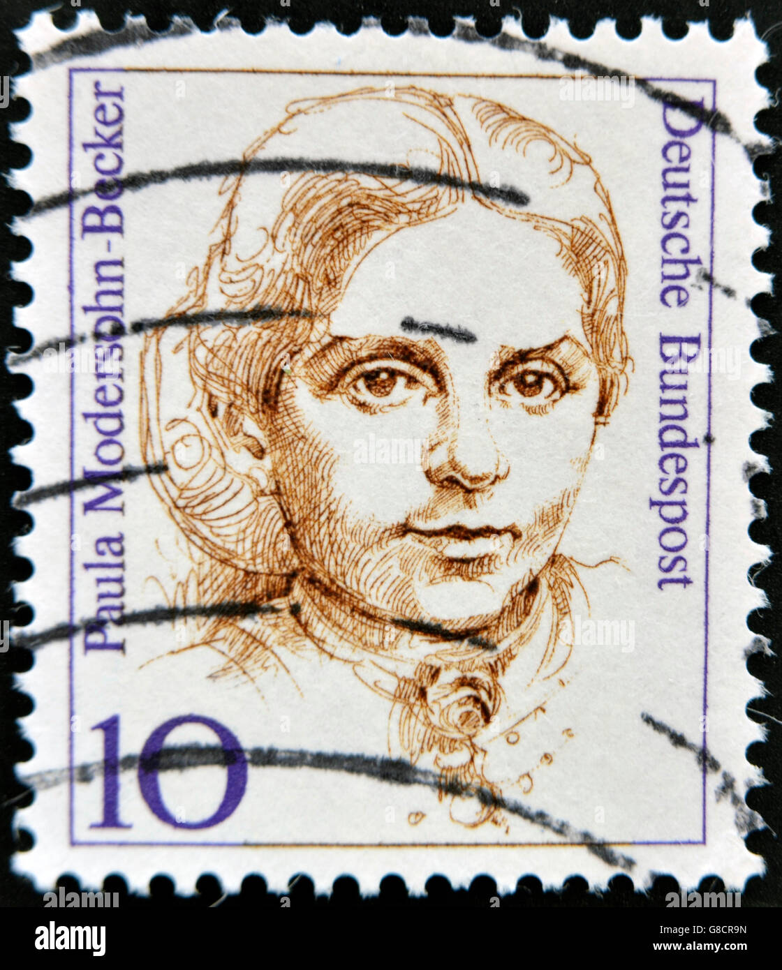 GERMANY - CIRCA 1988: A stamp printed in Germany shows Paula Modersohn ...
