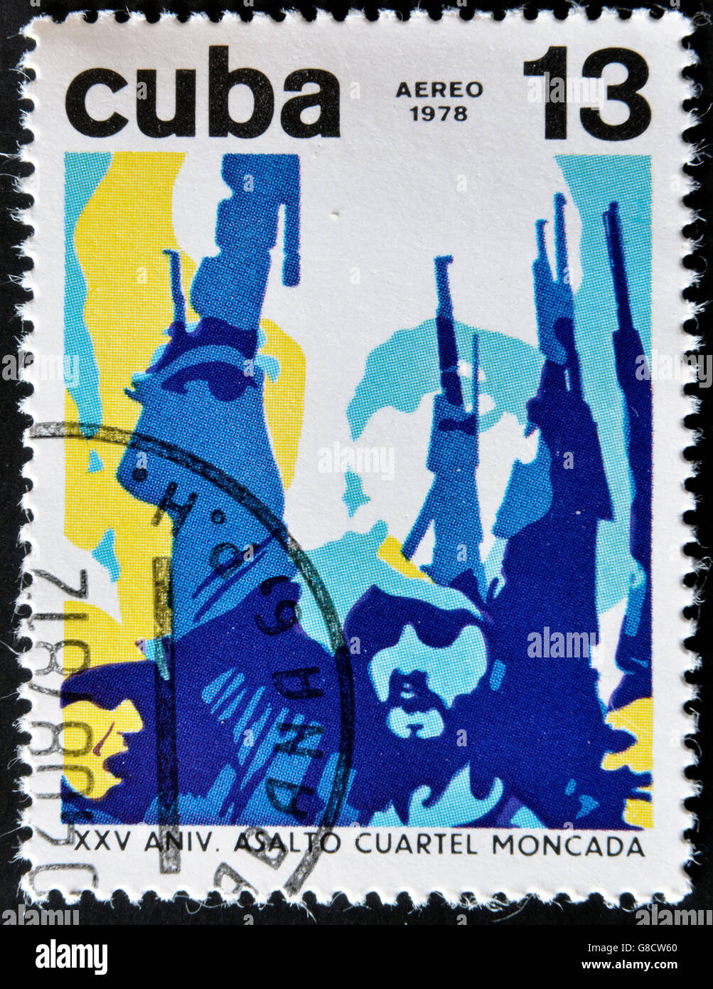 CUBA - CIRCA 1978: A stamp printed in Cuba shows Fidel Castro with ...