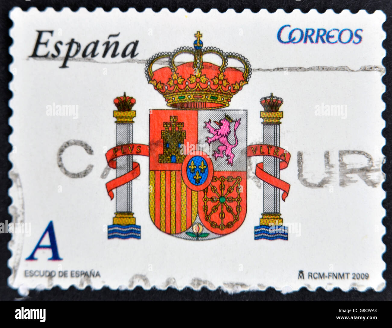SPAIN - CIRCA 2009: A stamp printed in spain shows shield of Spain ...
