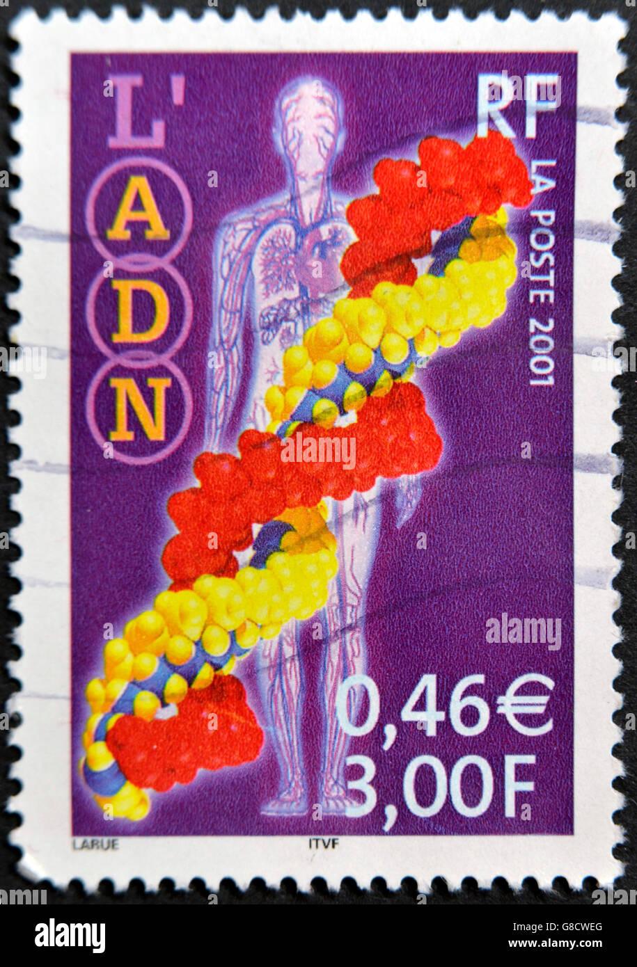 FRANCE - CIRCA 2001: A stamp printed in France shows DNA, circa 2001 ...
