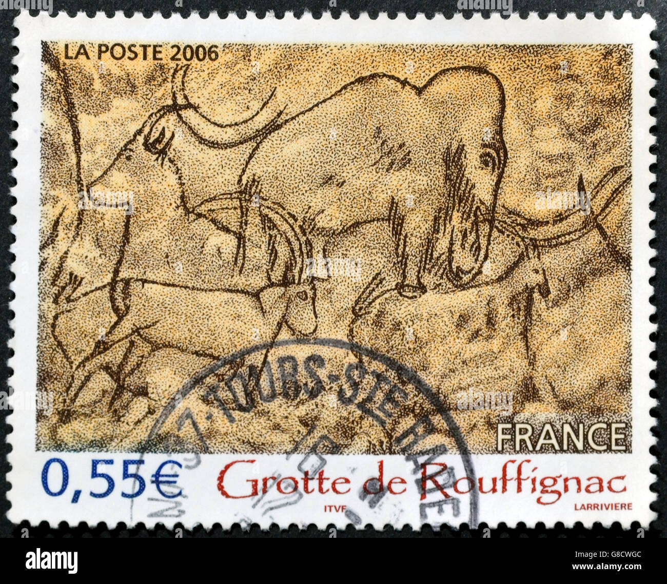 FRANCE - CIRCA 2006: A stamp printed in France shows prehistoric ...