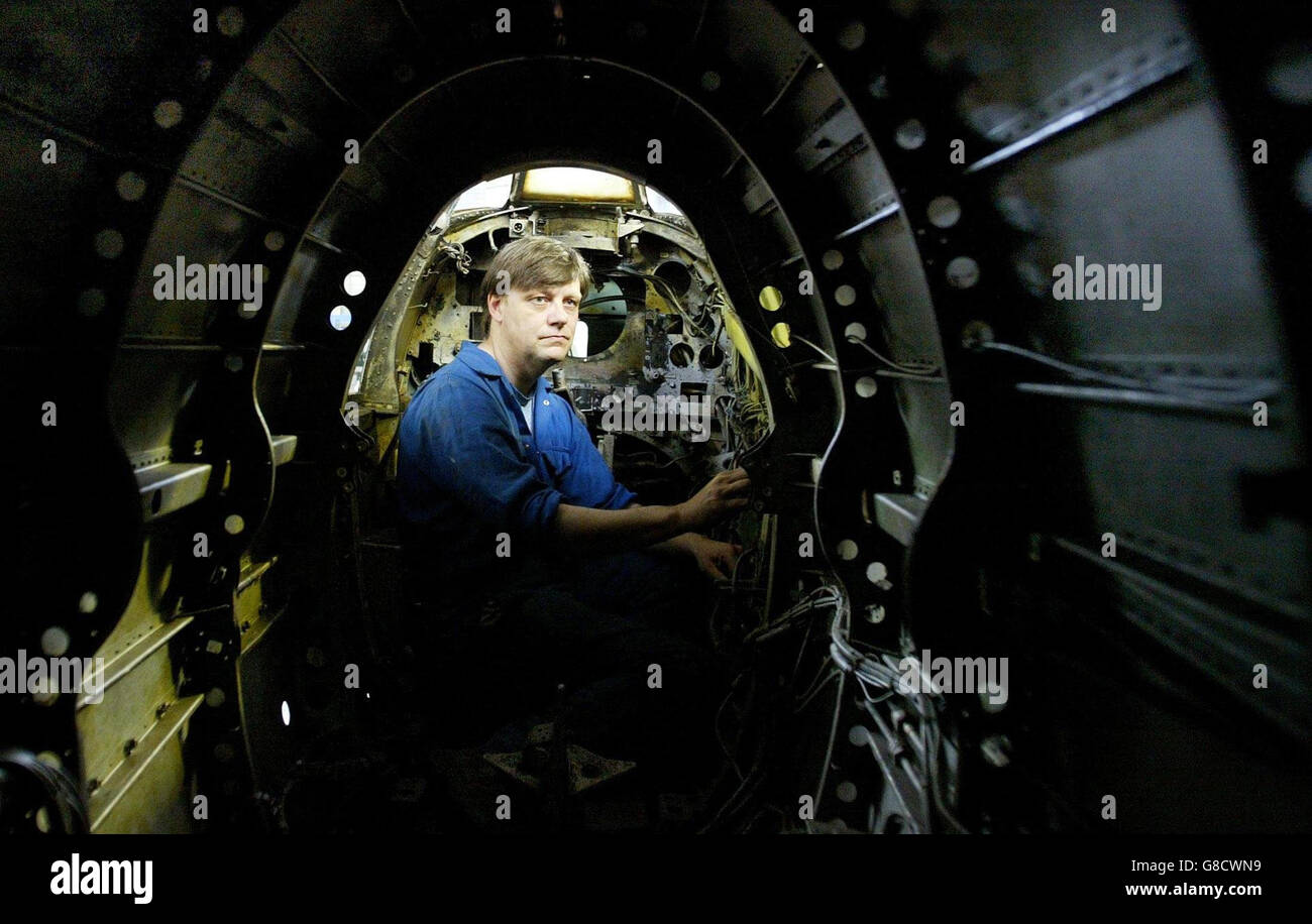 Restoration engineer with the aircraft restoration company hi-res stock ...