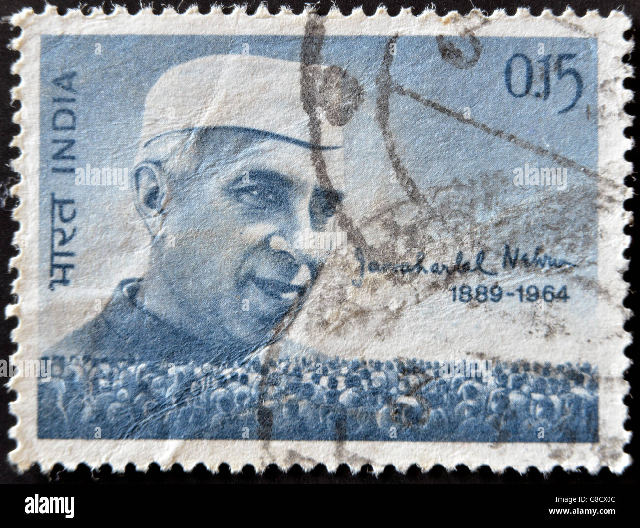 INDIA - CIRCA 1964: stamp printed by India, shows Jawaharlal Nehru and ...