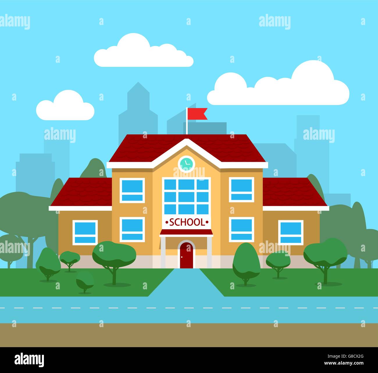 Campus road Stock Vector Images - Alamy