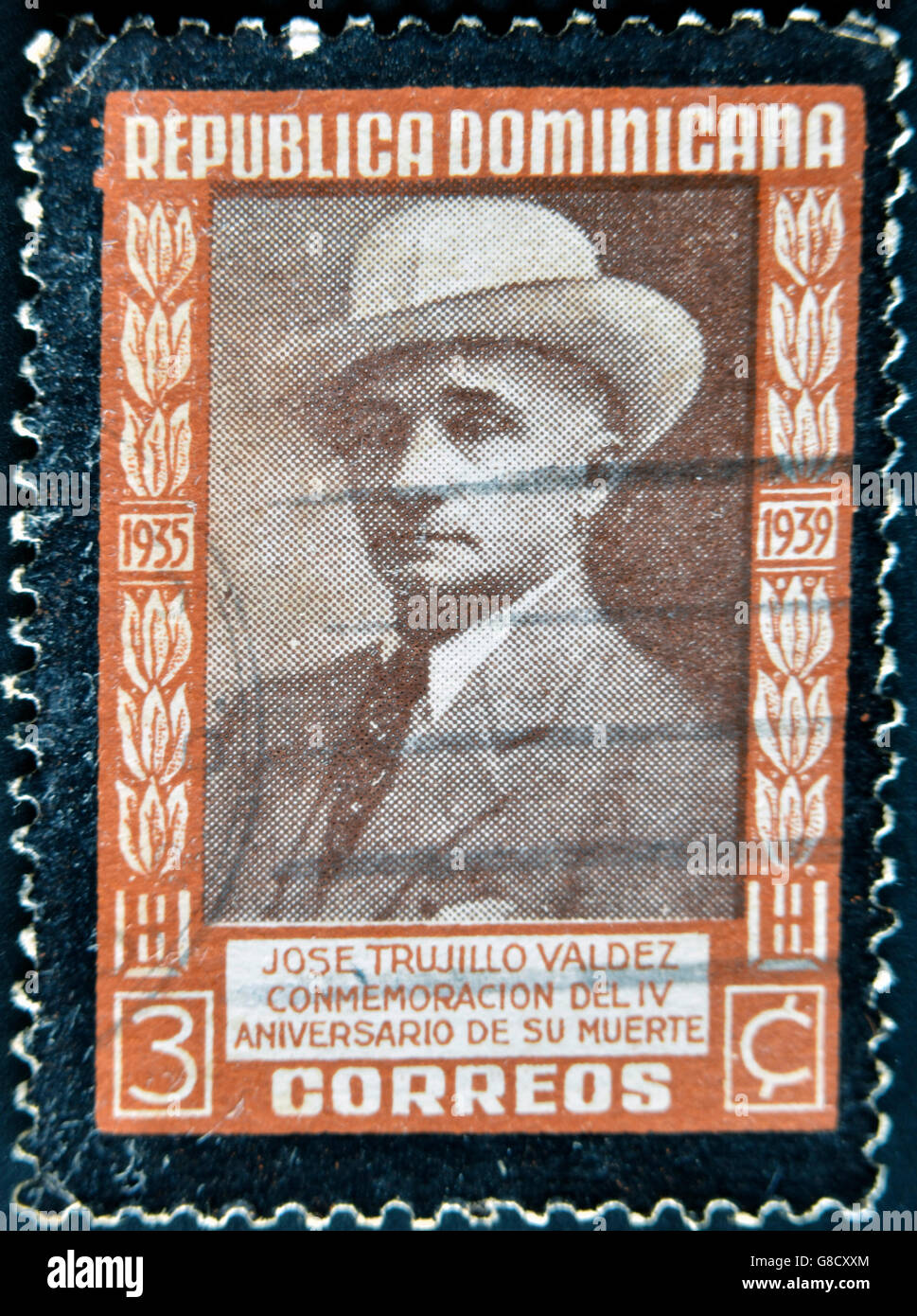 DOMINICAN REPUBLIC - CIRCA 1939: A stamp printed in Dominican Republic ...