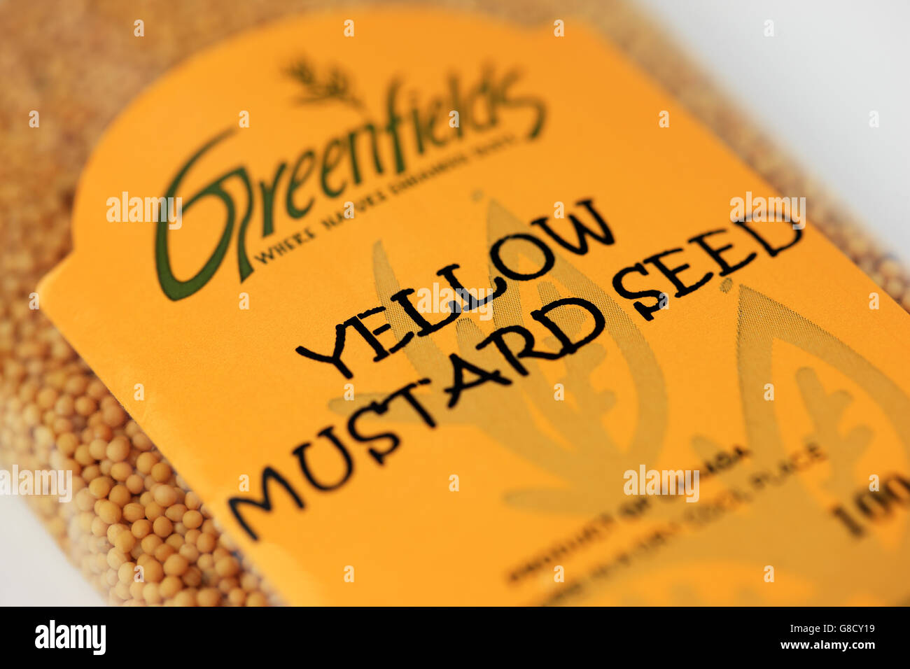 Packet of Yellow Mustard Seeds Stock Photo - Alamy