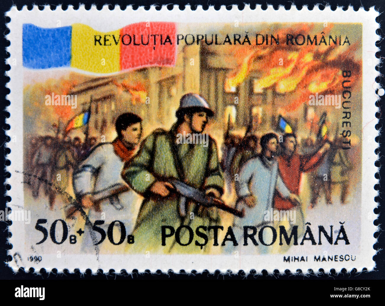 ROMANIA - CIRCA 1990: stamp printed in Romania dedicated to popular ...