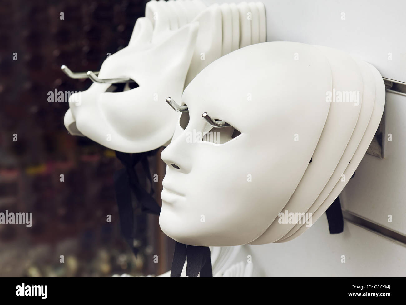 White masks hi-res stock photography and images - Alamy