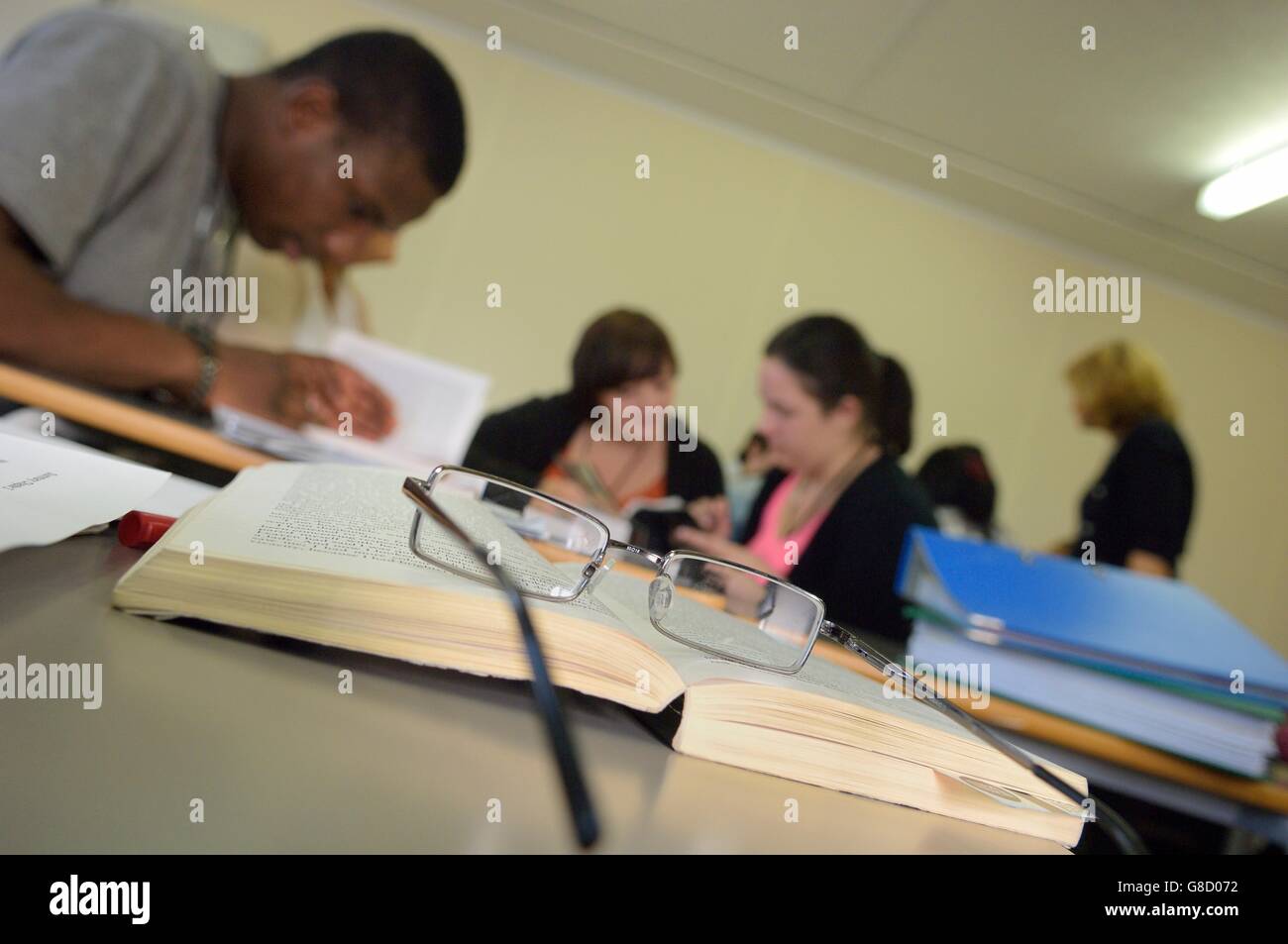 6th form students revising for their English literature exams. England ...