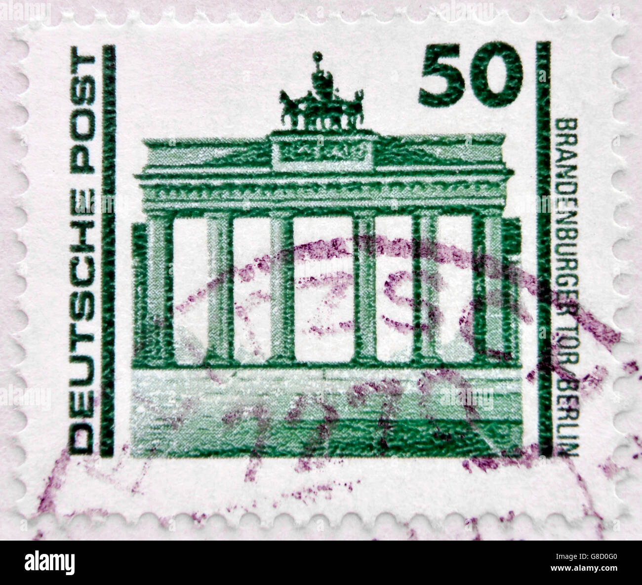 Brandenburg gate berlin postage stamp hi-res stock photography and ...