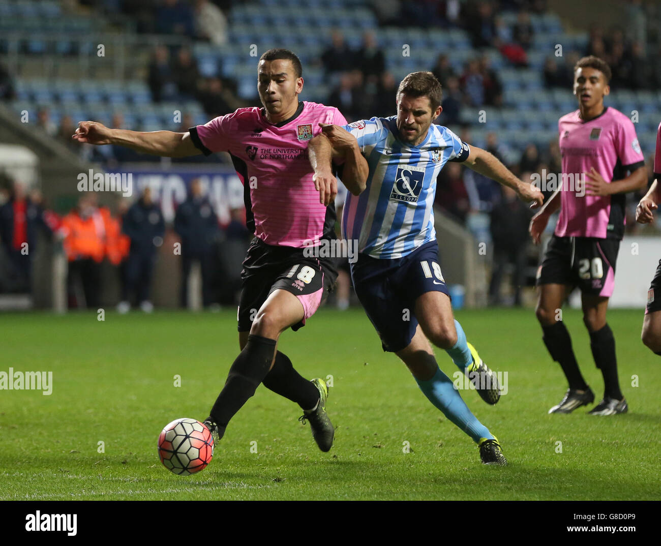 Coventry City's Sam Ricketts (right) and Northampton Town's Rod ...
