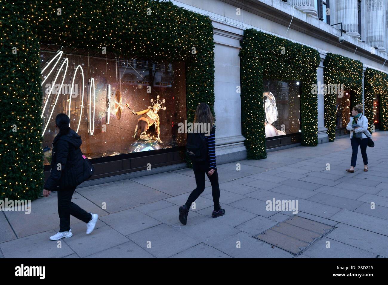Selfridges Christmas windows unveiled Stock Photo - Alamy
