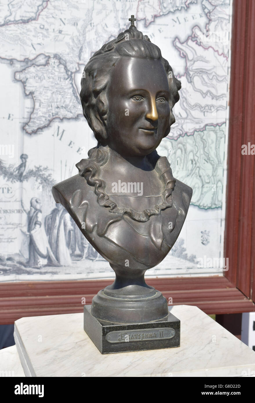 Bronze statue of Russian Empress Catherine II. Grated nose for good ...
