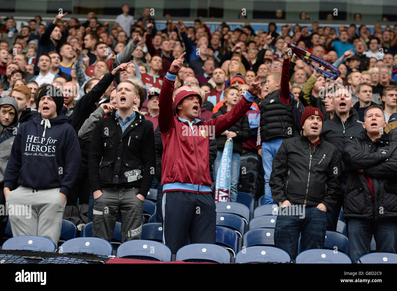 Burnley fans sing in the stands during the Sky Bet Championship match ...