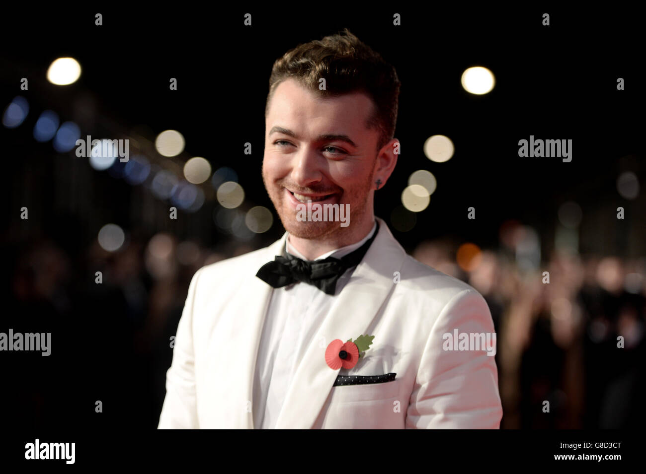 Sam Smith attending the World Premiere of Spectre, held at the Royal ...