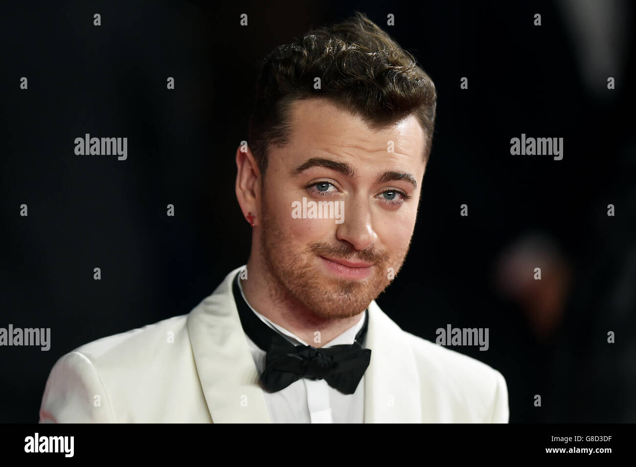 Sam smith attending the world premiere of spectre hi-res stock ...