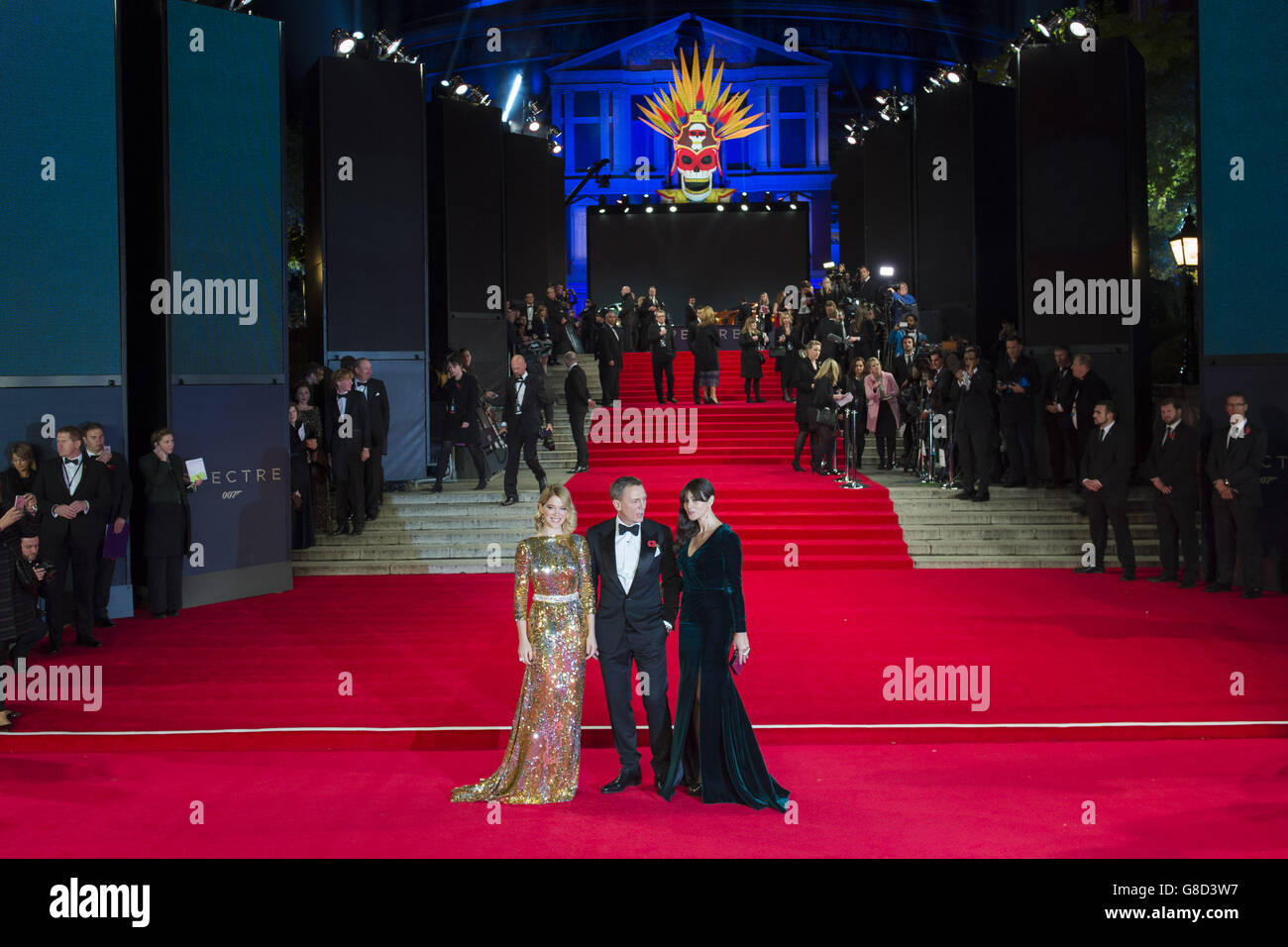 (Left to Right) Lea Seydoux, Daniel Craig and Monica Bellucci attending ... (Left to Right) Lea Seydoux, Daniel Craig and Monica Bellucci attending ...