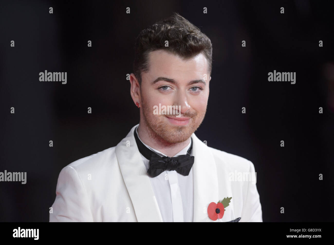 Sam Smith attending the World Premiere of Spectre, held at the Royal ...