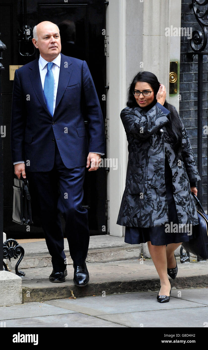 Minister for Employment Priti Patel, leaves with Work and Pensions ...