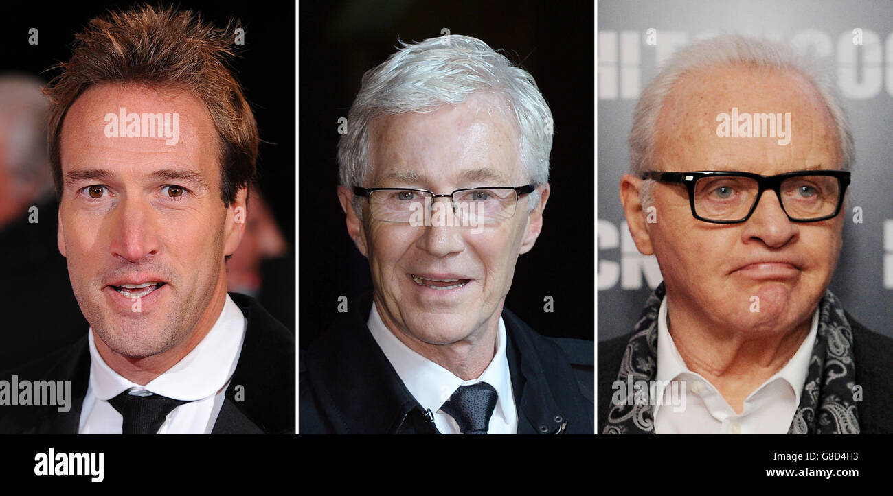 File photos of (from the left) Ben Fogle, Paul O'Grady and Anthony ...