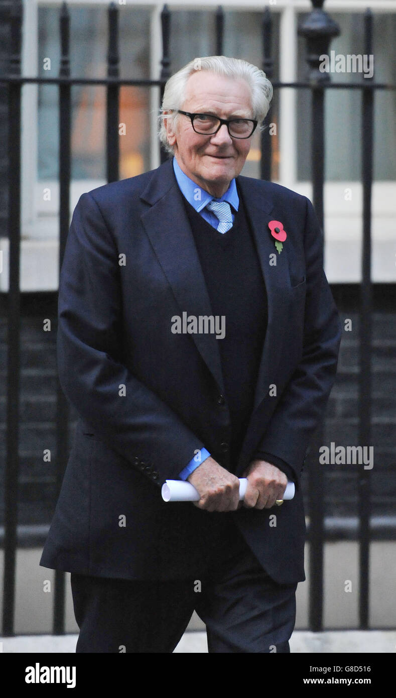 Conservative lord michael heseltine leaves 10 downing street hi-res ...